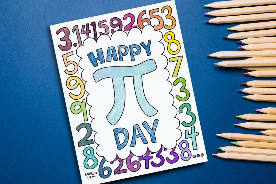 Pi Day Coloring Page | Hand-illustrated Design | Printable Coloring ...