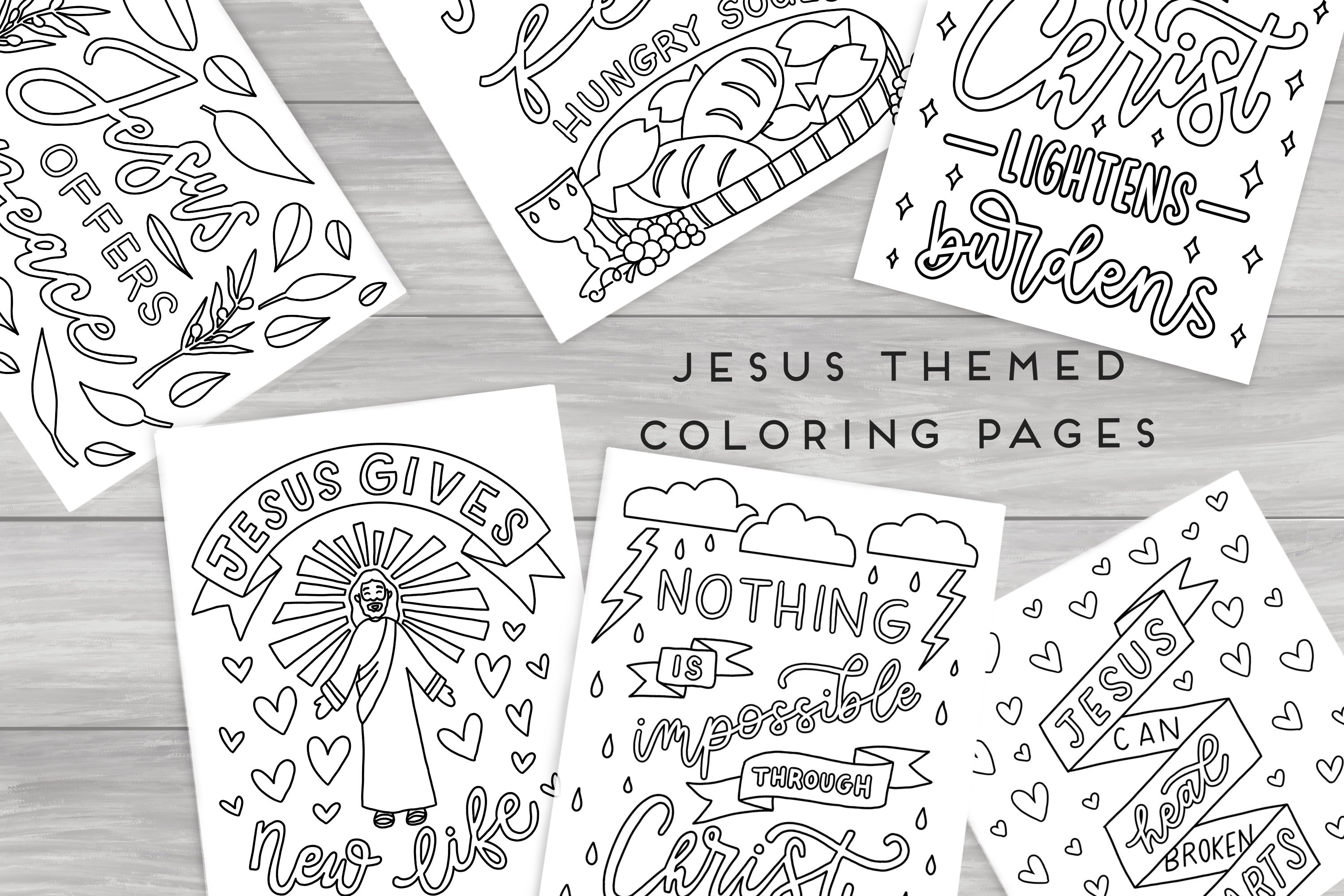 Jesus Coloring Pages: Christian Art, Bible Study (digital Download) - Etsy