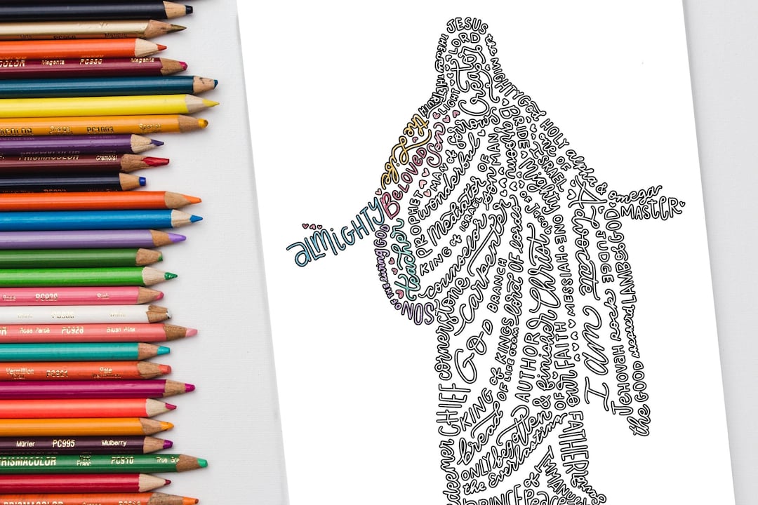 Names of Christ Coloring Page: Christian Printable (digital Download ...