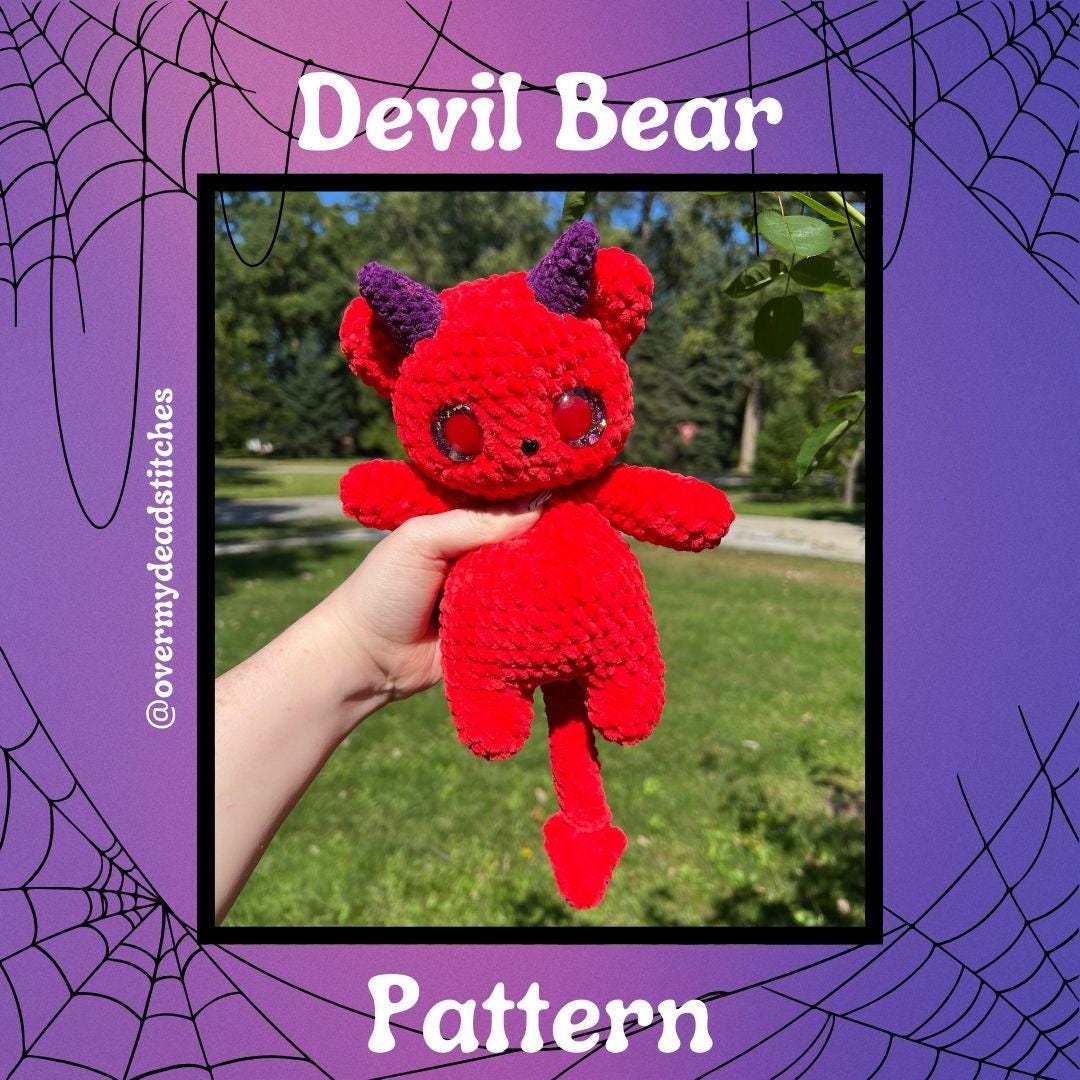 Crochet Devil Bear Pattern - Etsy