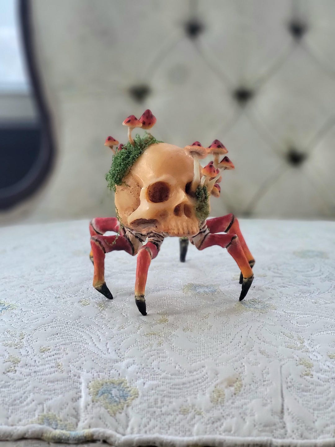 NECRO SPIDER Horror Monster Creature Skull Glowing Mushrooms OOAK ...