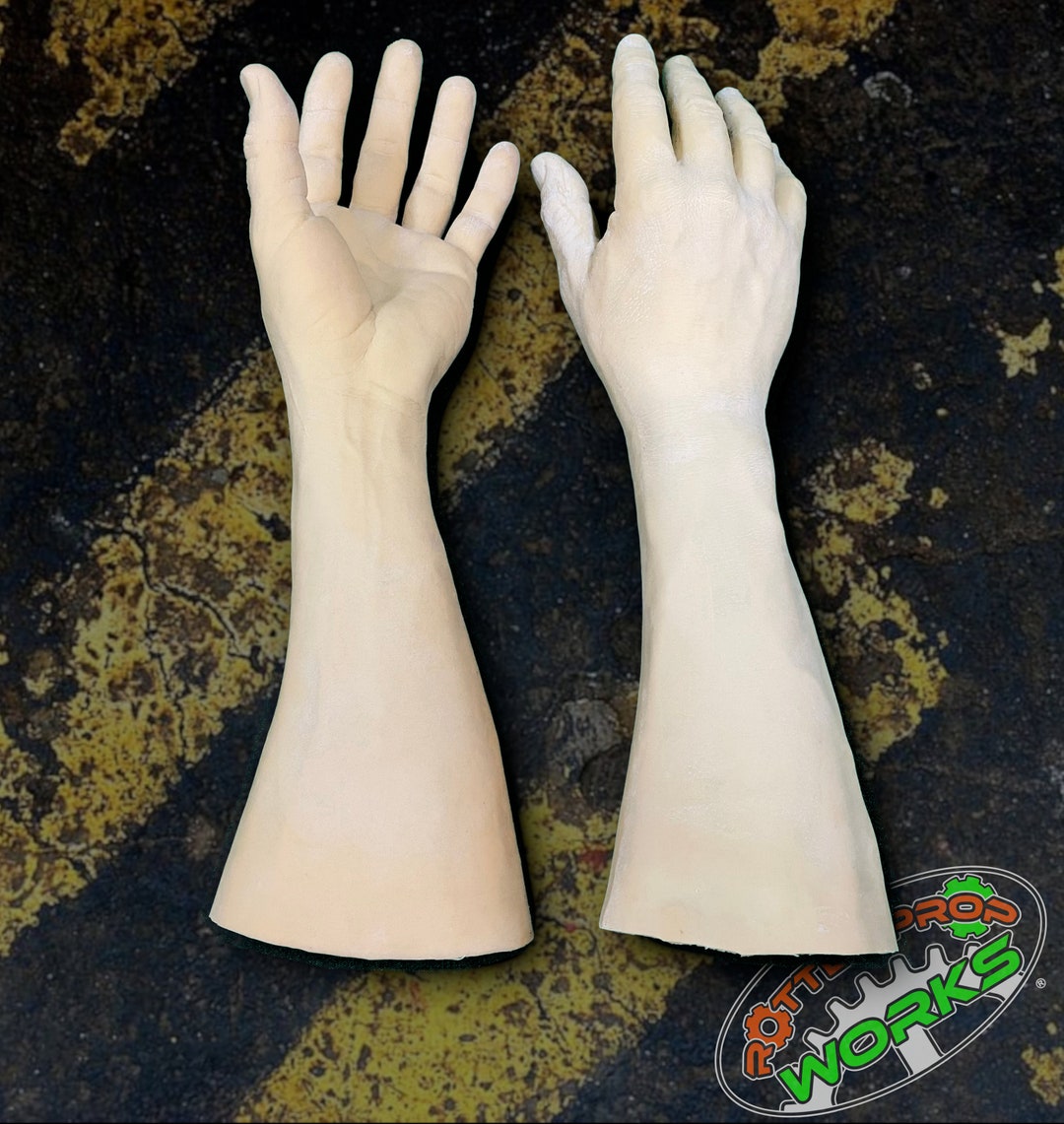 1 Pair -MEN Latex Prop Hands - Unpainted - Add for Foam Filled ...