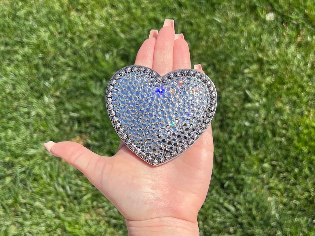 Heart Rhinestone Belt Buckle - Etsy