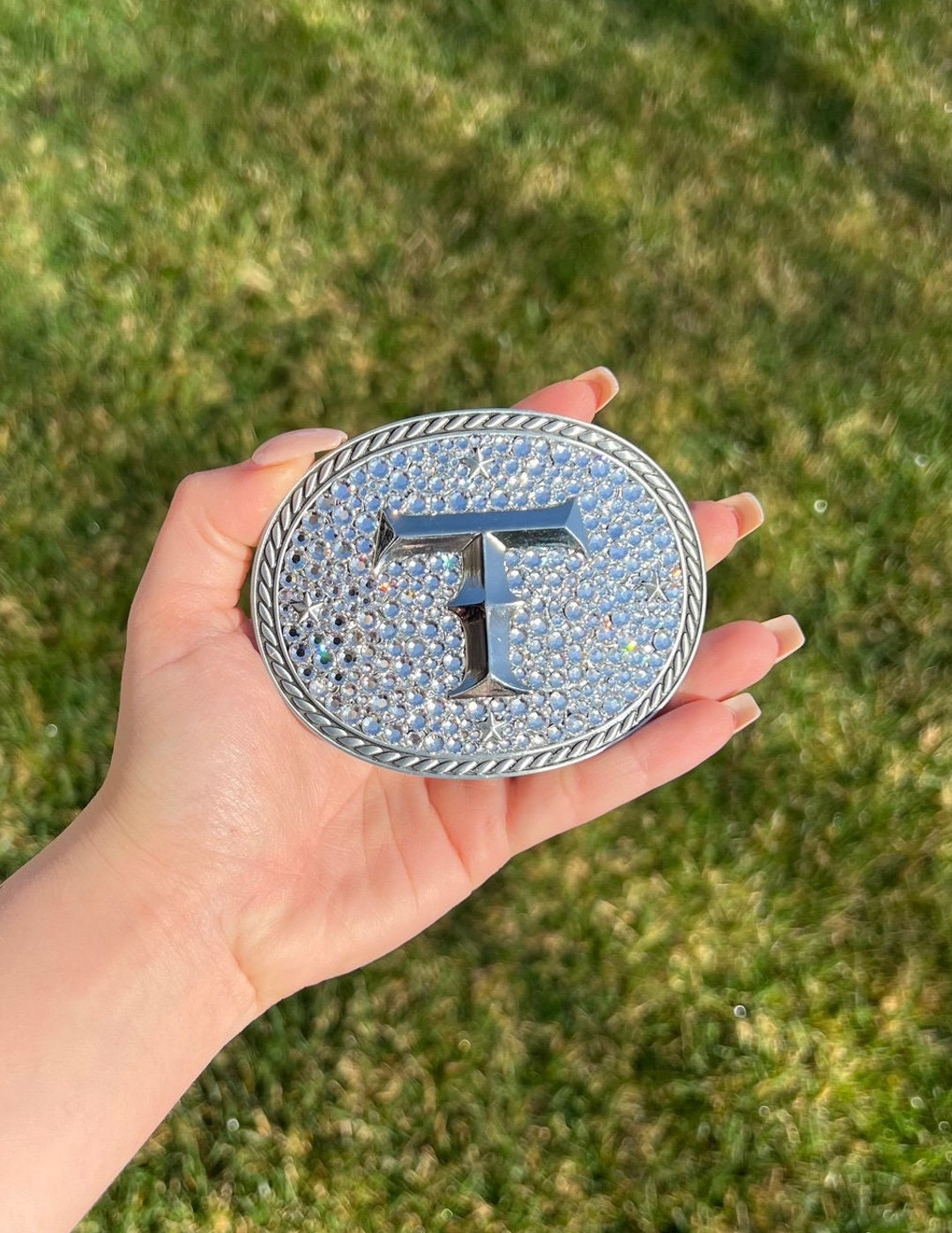 Letter/initial Rhinestone Belt Buckle - Etsy