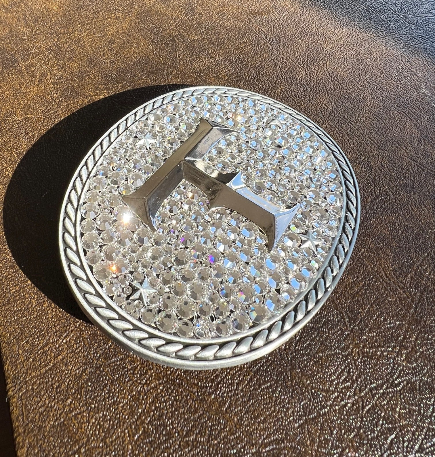 Letter/initial Rhinestone Belt Buckle - Etsy