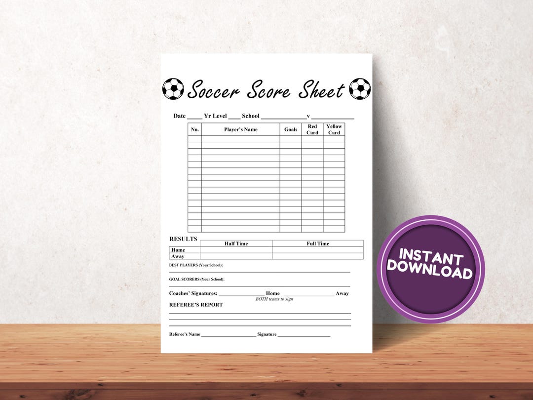 Soccer Coach Gift, Soccer Score Sheet, Soccer Name Tag, Soccer Mom ...