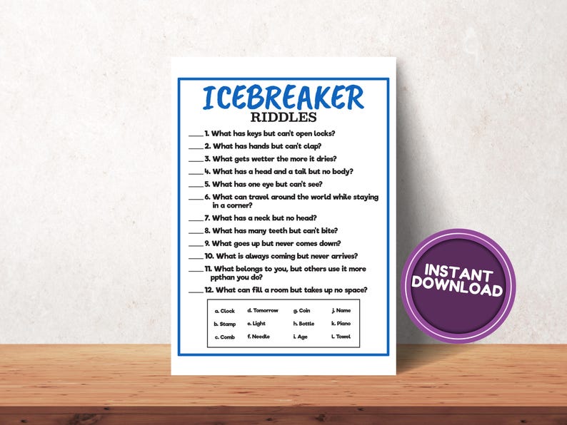 Icebreaker Games, Ice Breaker Games, Printable Fun, Work Activity for ...