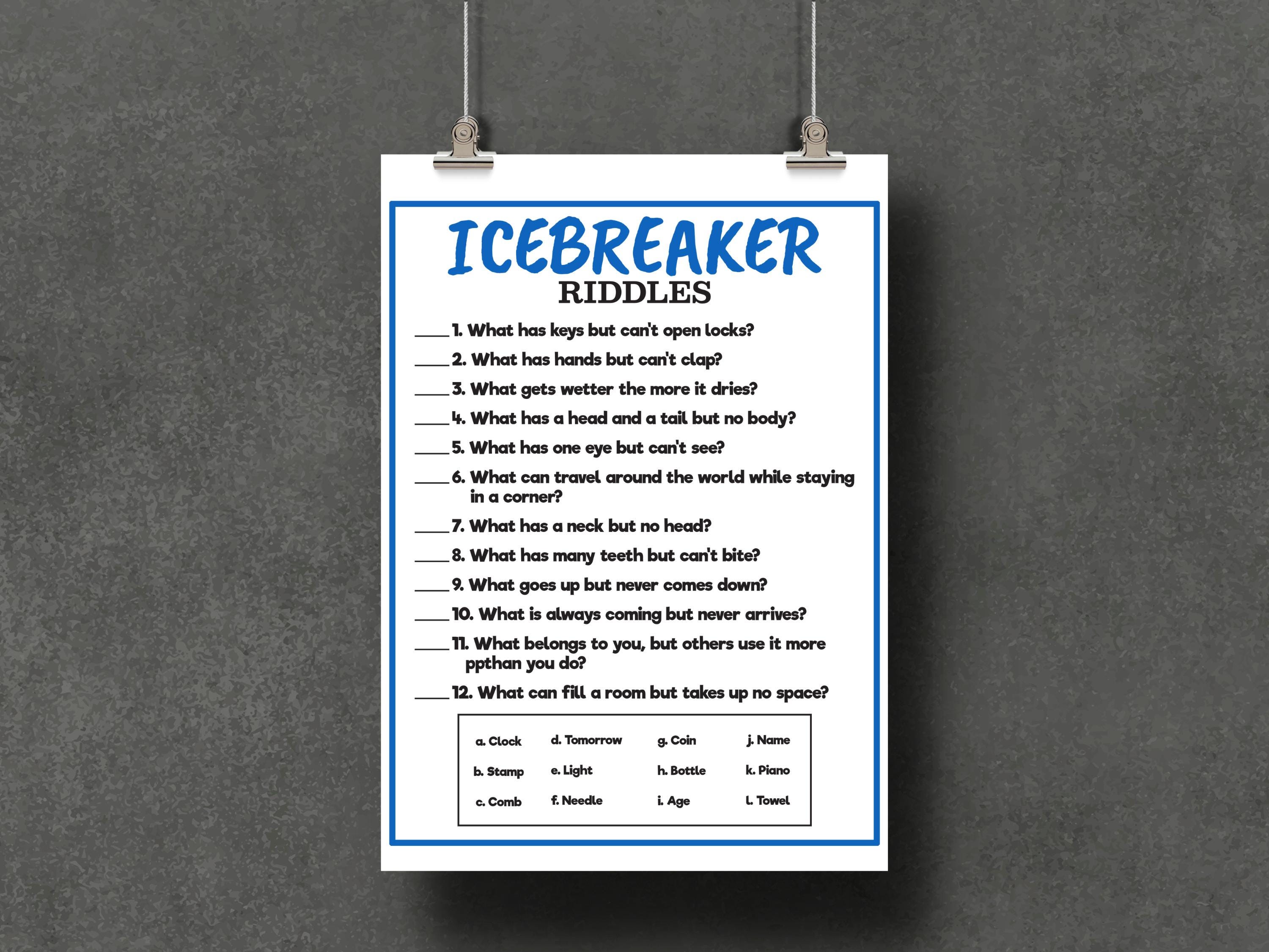 Icebreaker Games, Ice Breaker Games, Printable Fun, Work Activity for ...