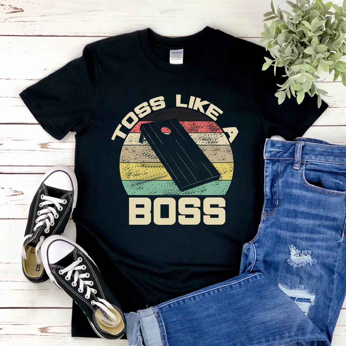 Toss Like a Boss T-shirt Cornhole Board Cornhole Tees | Etsy