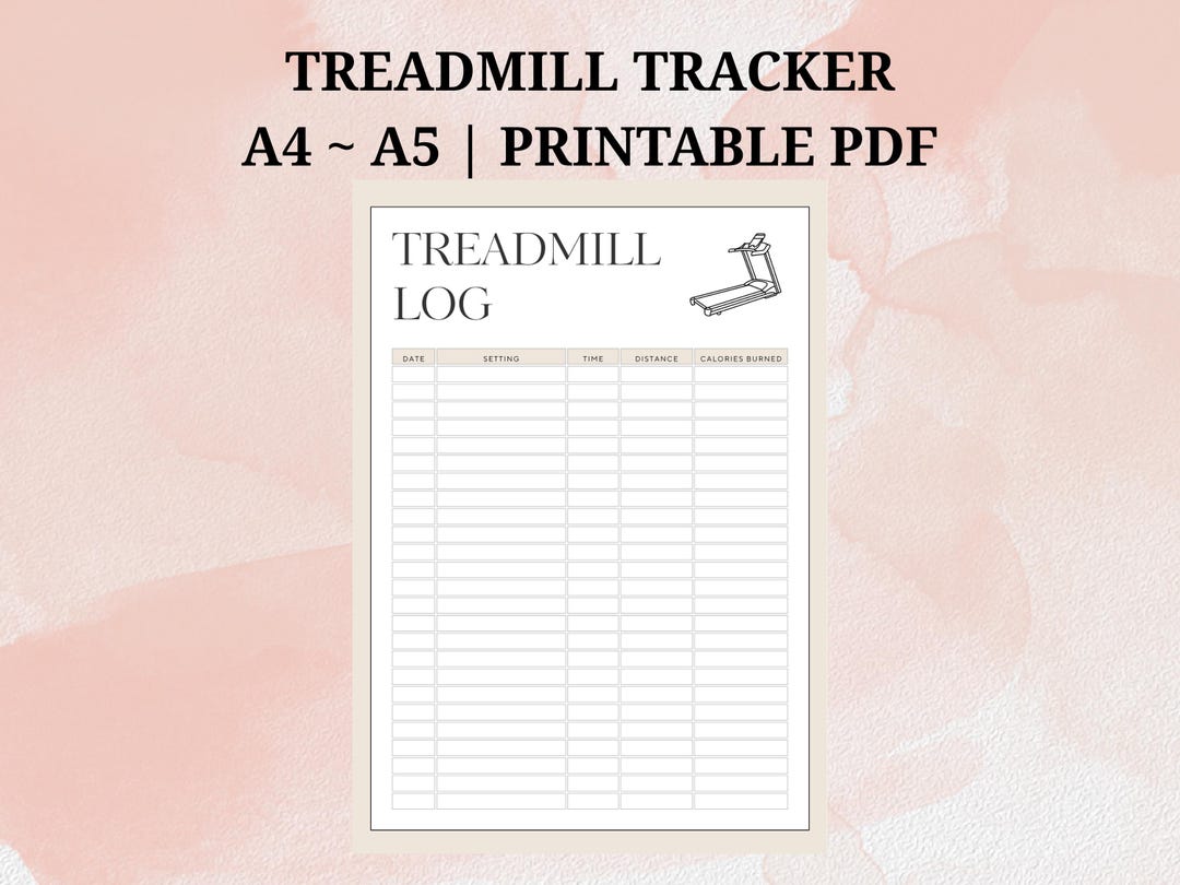 Treadmill Tracker, Fitness Tracker, Self Care Tracker, Weight Loss ...