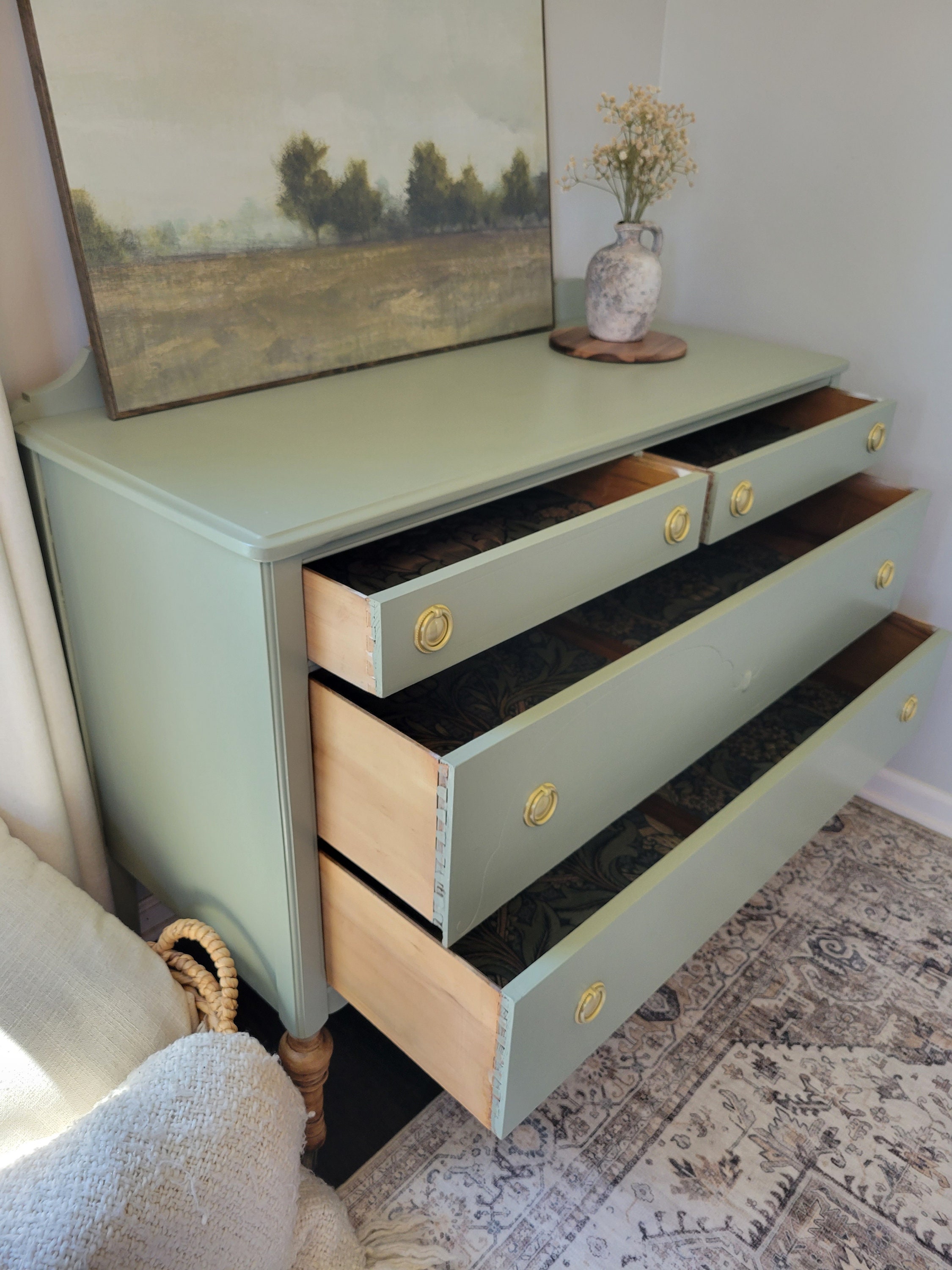 Sold Do NOT Purchase Sage Green Vintage 4-drawer Dresser / Chest of ...
