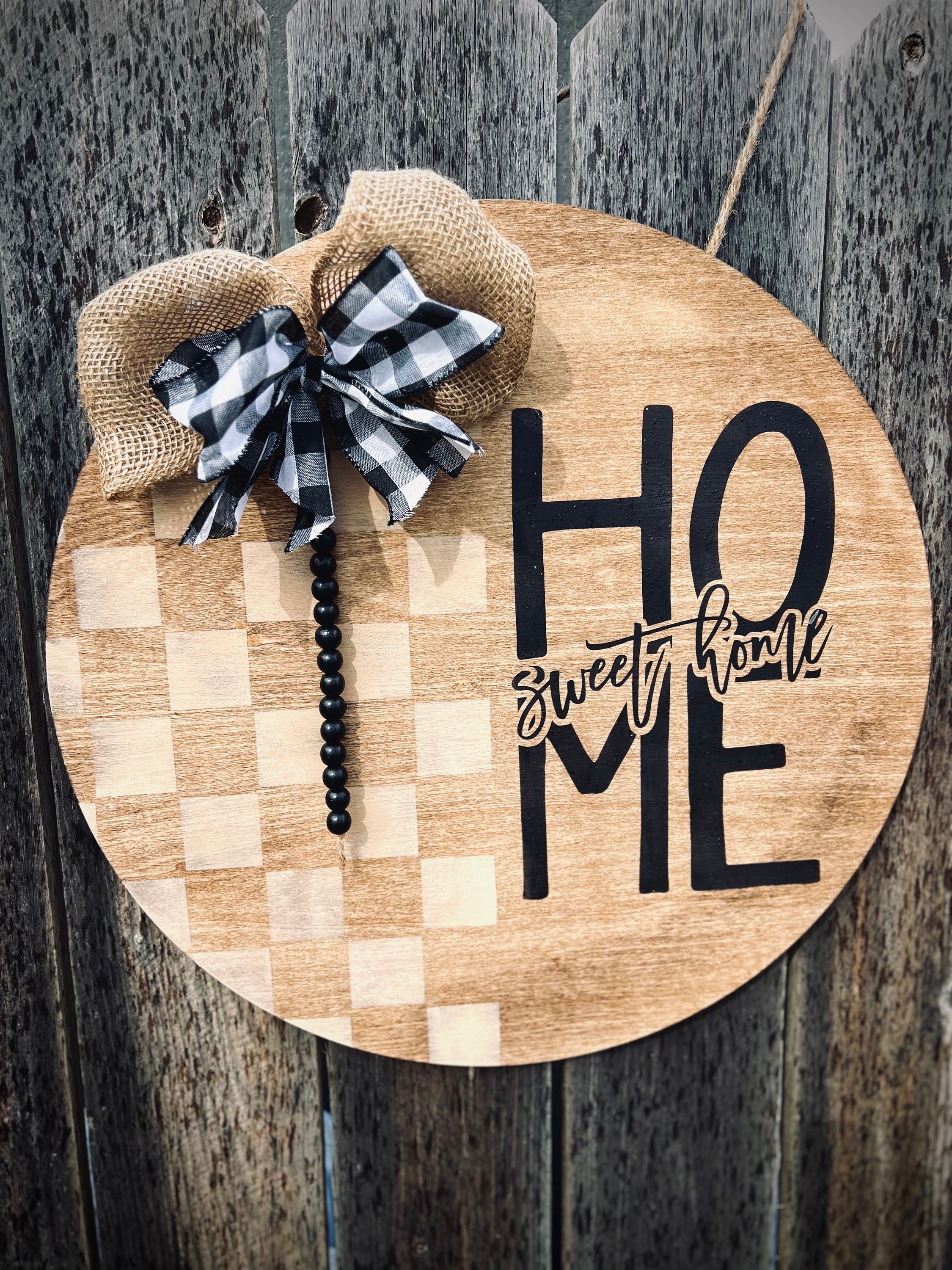 Checkered Welcome Sign Modern Farmhouse Welcome Porch Sign Welcome ...