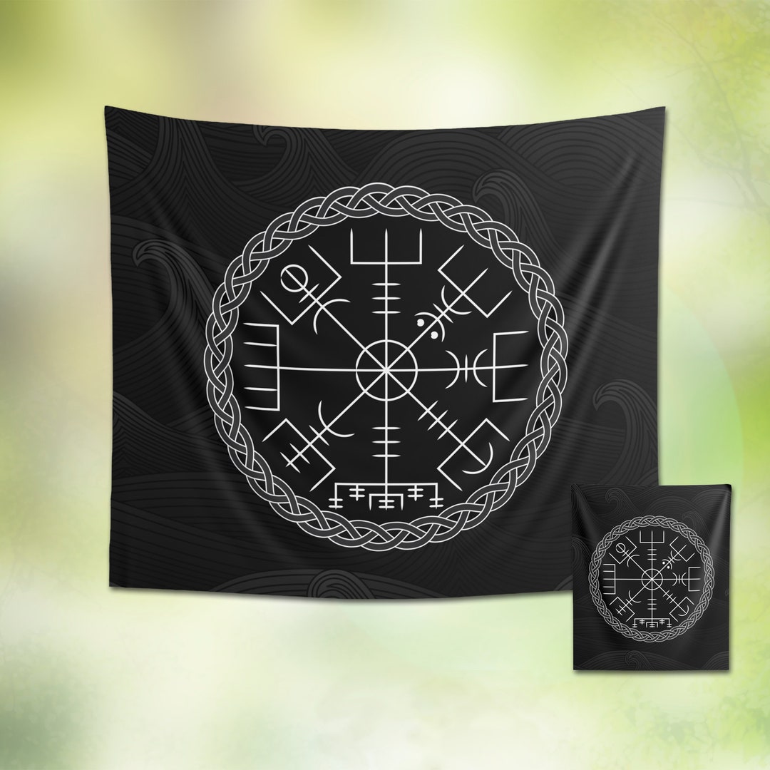 Vegvisir Wall Tapestry | Viking Compass Wall Hanging | Nautical ...