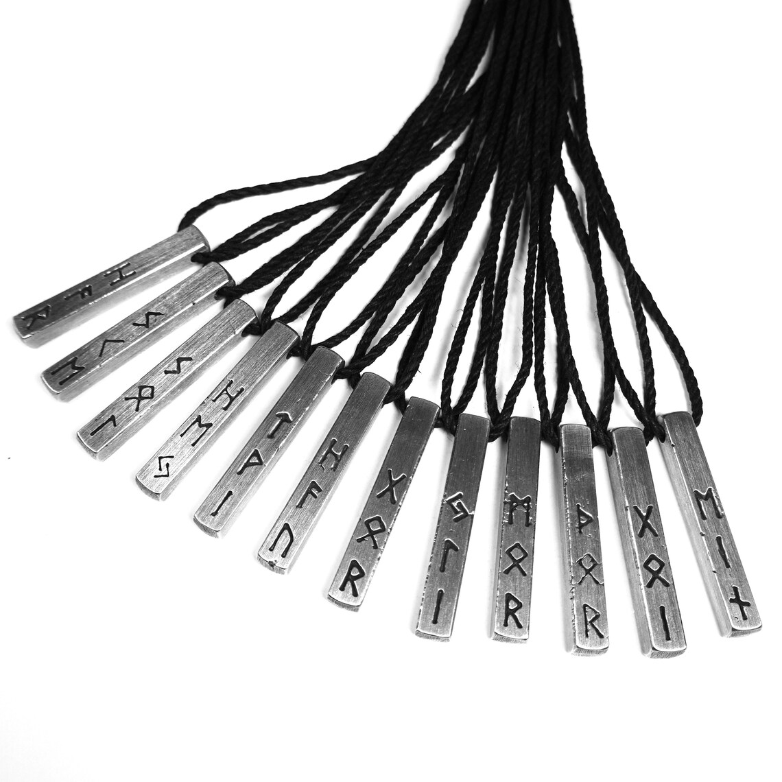 Viking Rune Lunar Month Necklace Vertical Bar Pendant - Etsy