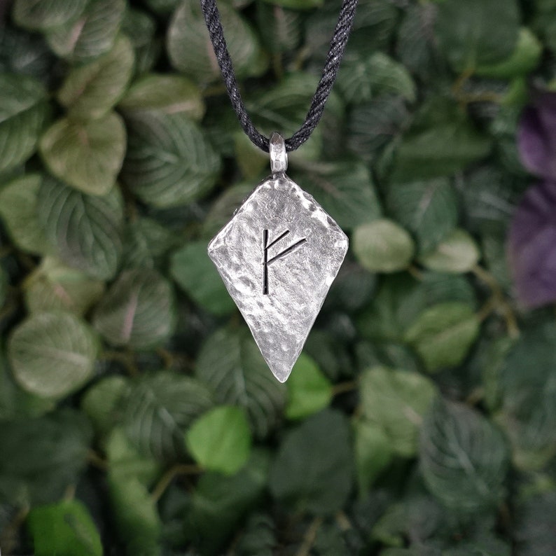 Fehu Rune Necklace Elder Futhark Pendant Norse Viking | Etsy