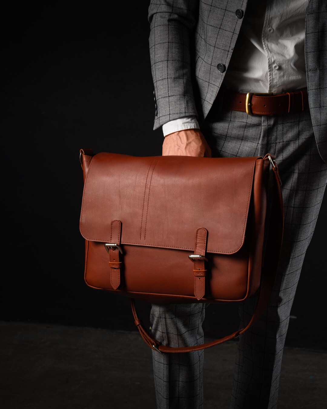 Elegant Leather Briefcase Gift for Men - Handcrafted Style - Etsy