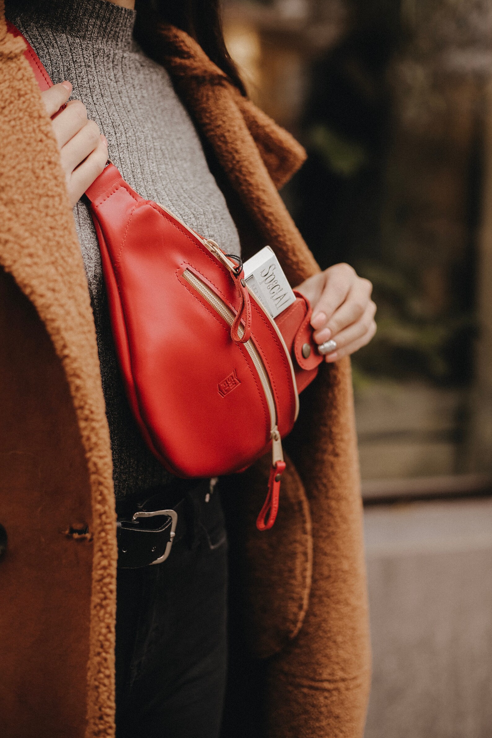 Red Leather Fanny Pack for Women, Personalise Leather Hip Bag - Etsy