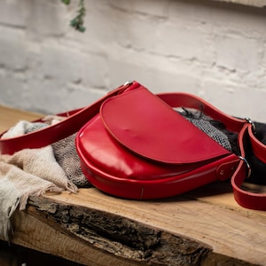 Leather Crossbody Bag Women, Red Small Bag, Red Small Purse Bag ...