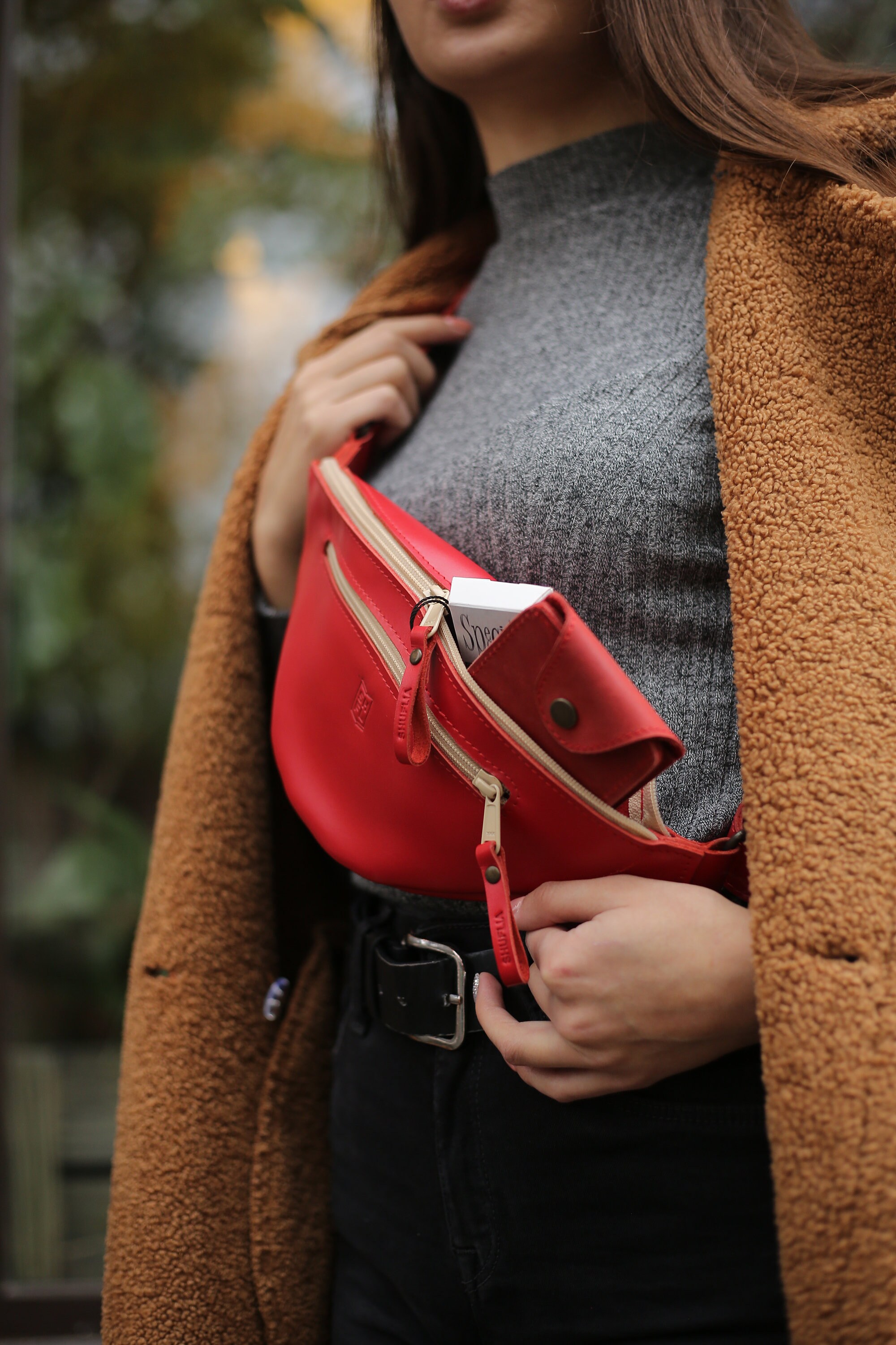 Red Leather Fanny Pack for Women, Personalise Leather Hip Bag - Etsy