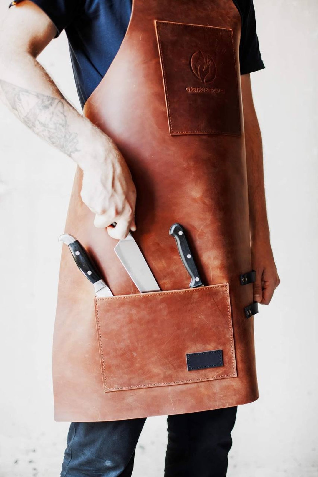 Custom Leather Apron for Men: Handmade BBQ Grill Apron - Etsy