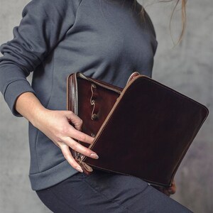 Personalized Custom Leather Portfolio, Leather Organizer, Briefcase ...