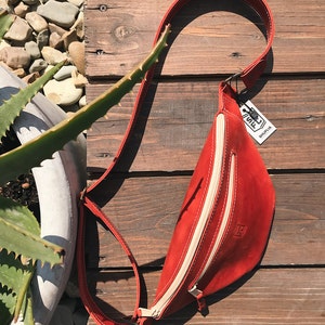 Red Leather Fanny Pack for Women, Personalise Leather Hip Bag - Etsy