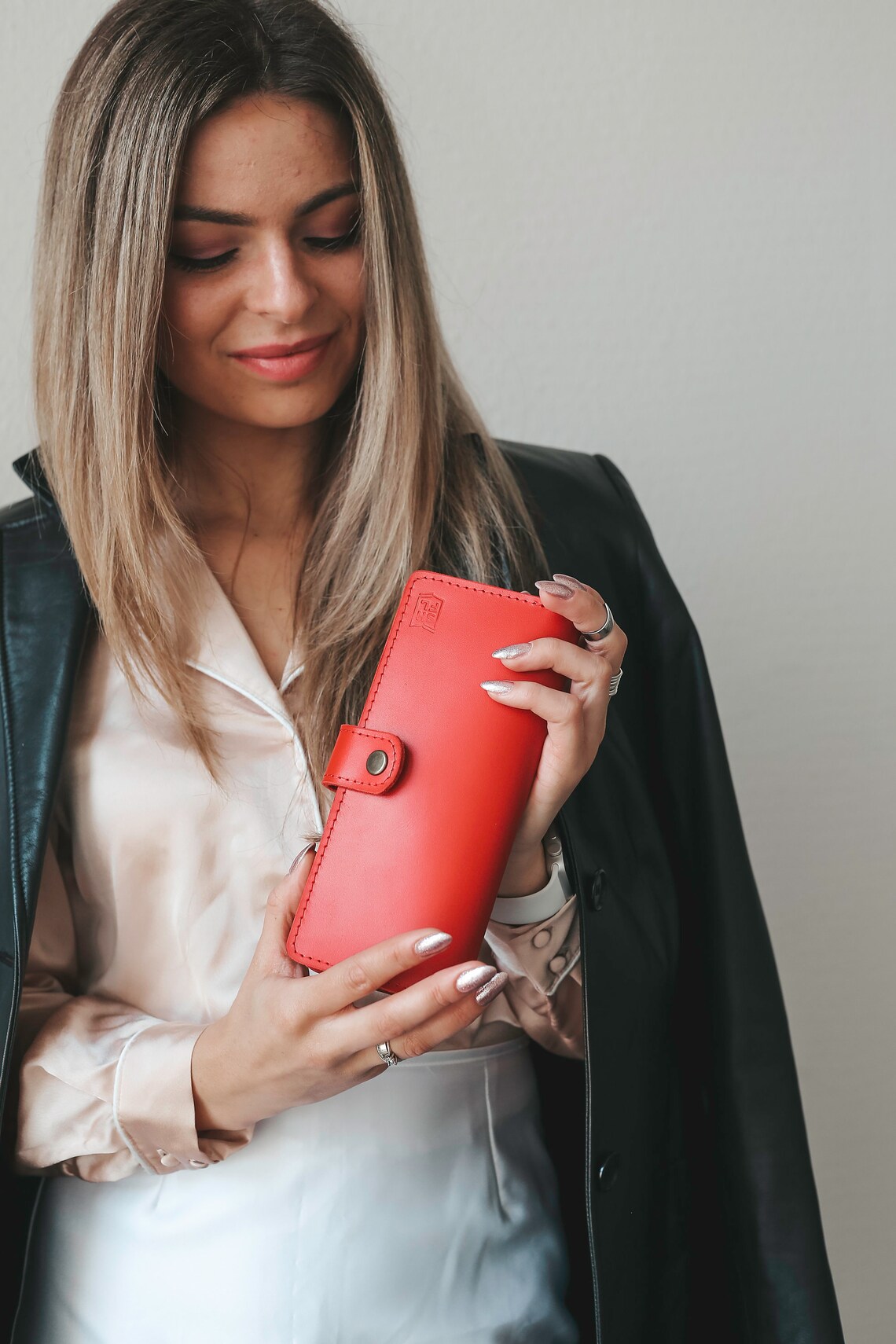 Leather Phone Wallet Case Personalized Cash Envelope Clutch - Etsy