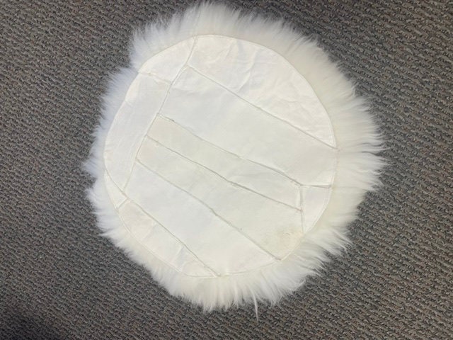 Genuine Sheepskin Seat Chair Stool Pad Mini Rug Carpet Ivory off White ...