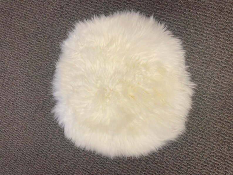 Genuine Sheepskin Seat Chair Stool Pad Mini Rug Carpet Ivory off White ...