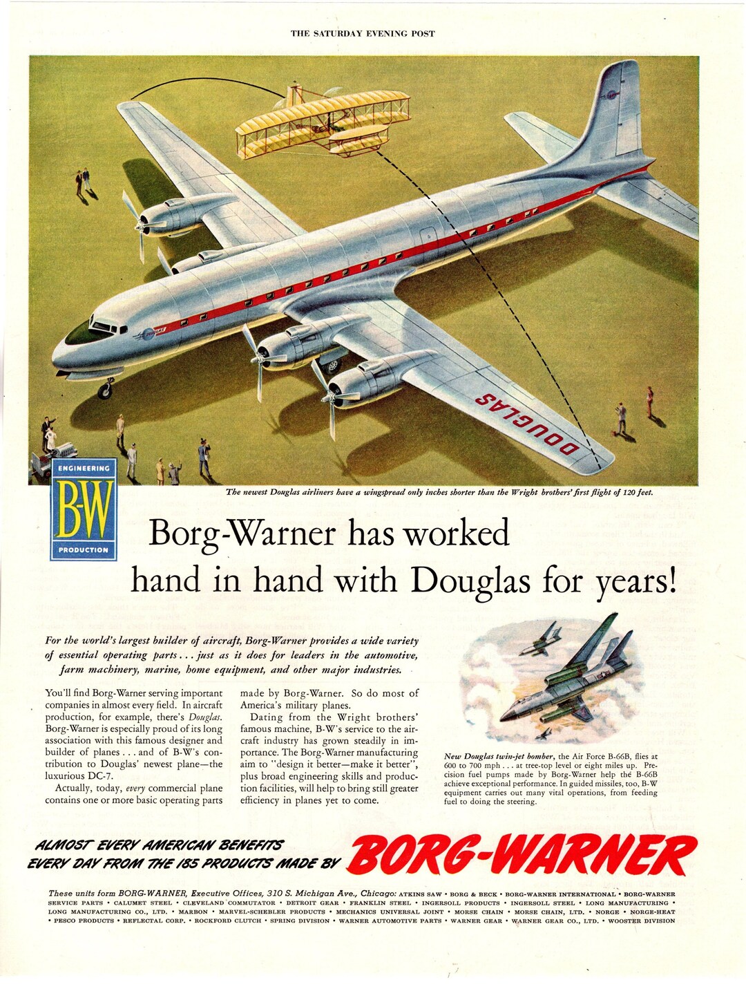 1954 Original Vintage Borg-warner Douglas Air Plane - Etsy