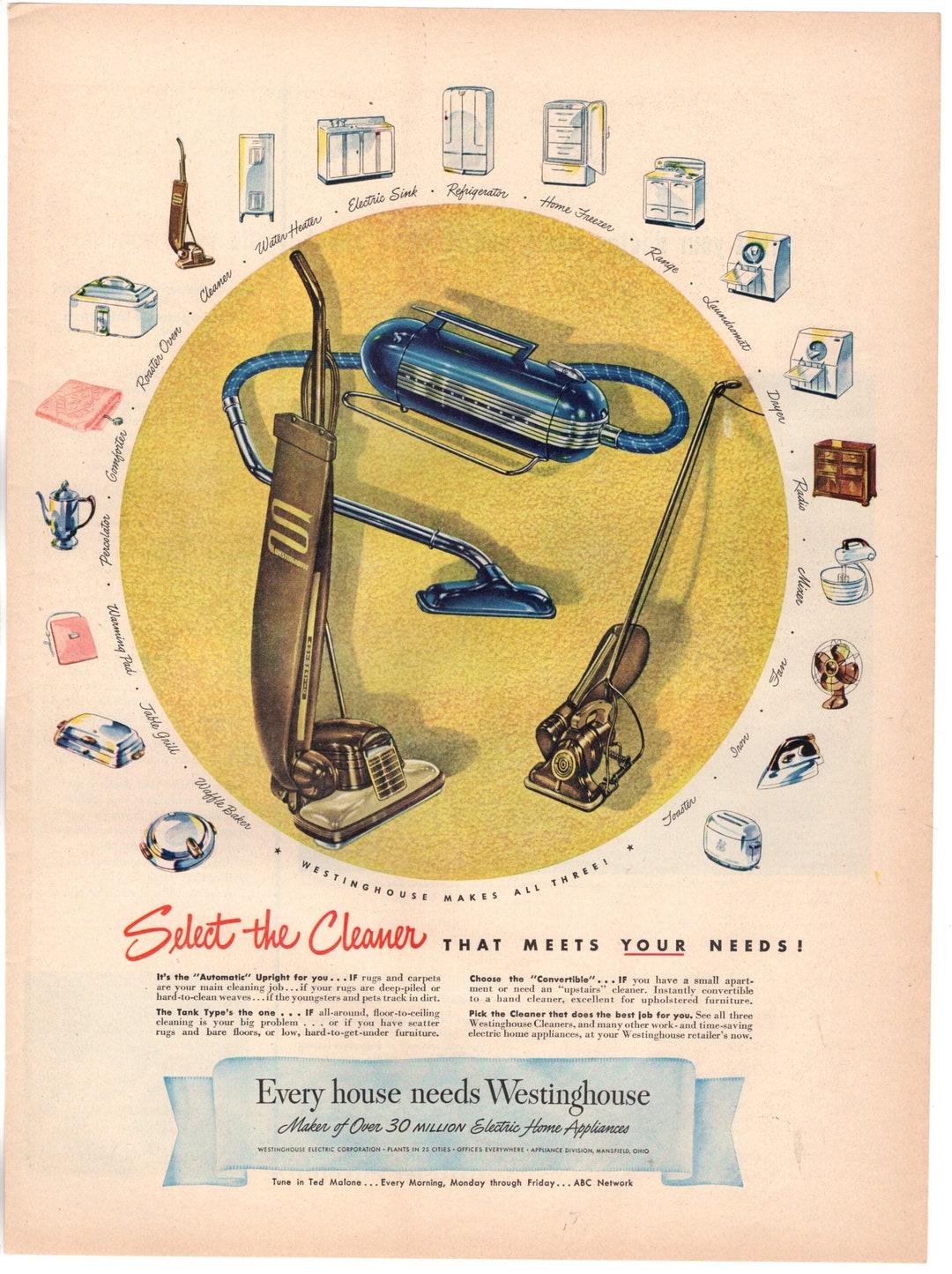 1947 Original Vintage Westinghouse Vacuum Cleaner Appliance - Etsy