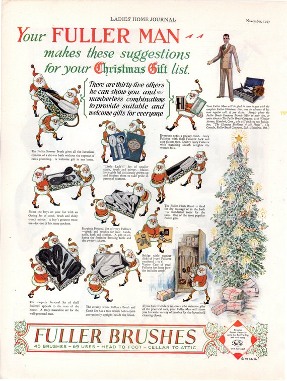 1927 Original Vintage Fuller Brushes Magazine Ad Christmas | Etsy