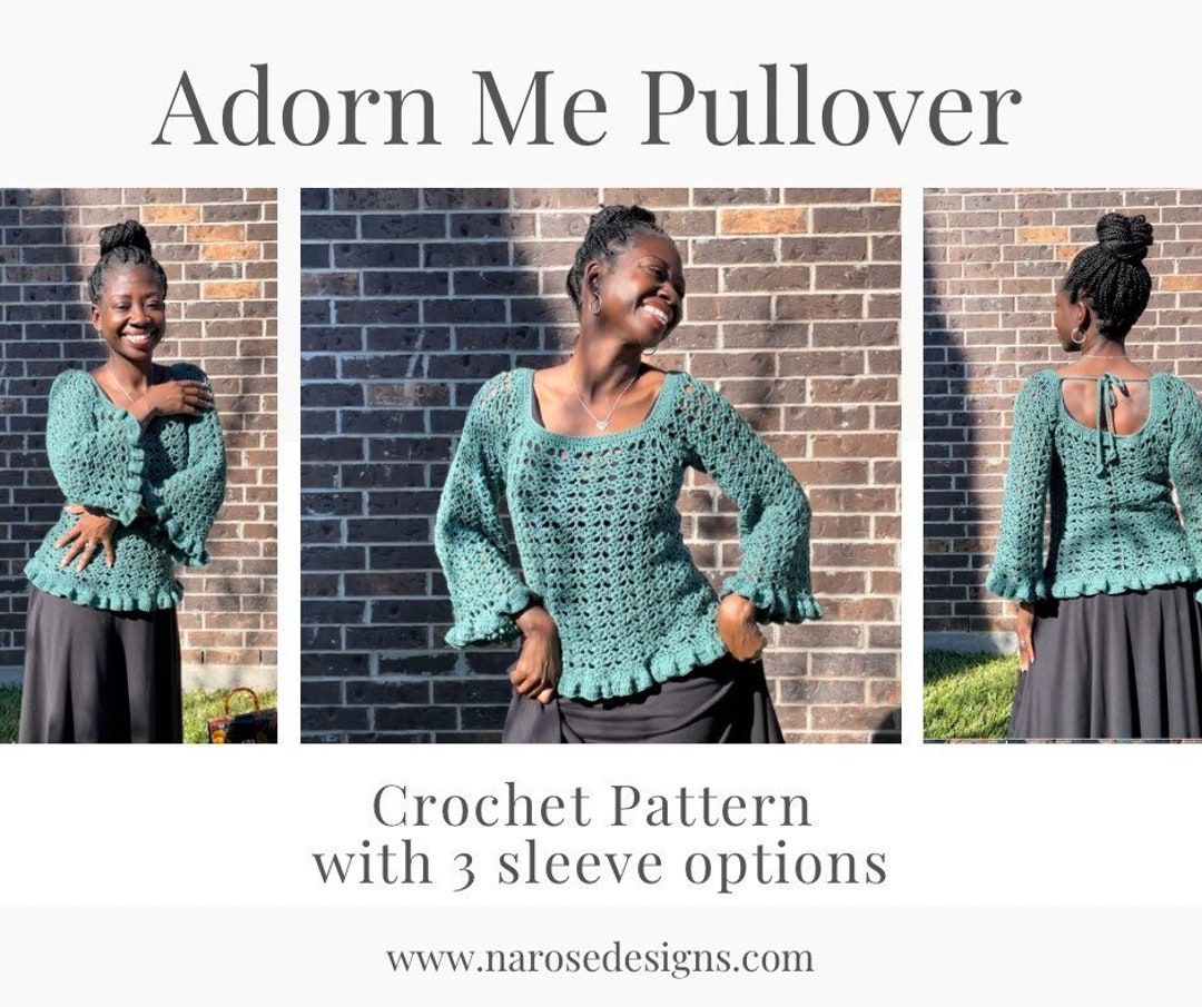 Adorn Me Pullover Crochet PATTERN, Digital Download - Etsy