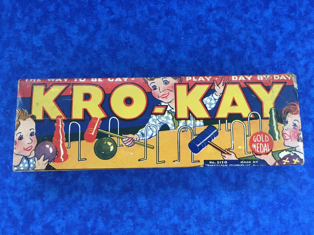 Vintage Kro-kay croquet Gold Metal - Etsy