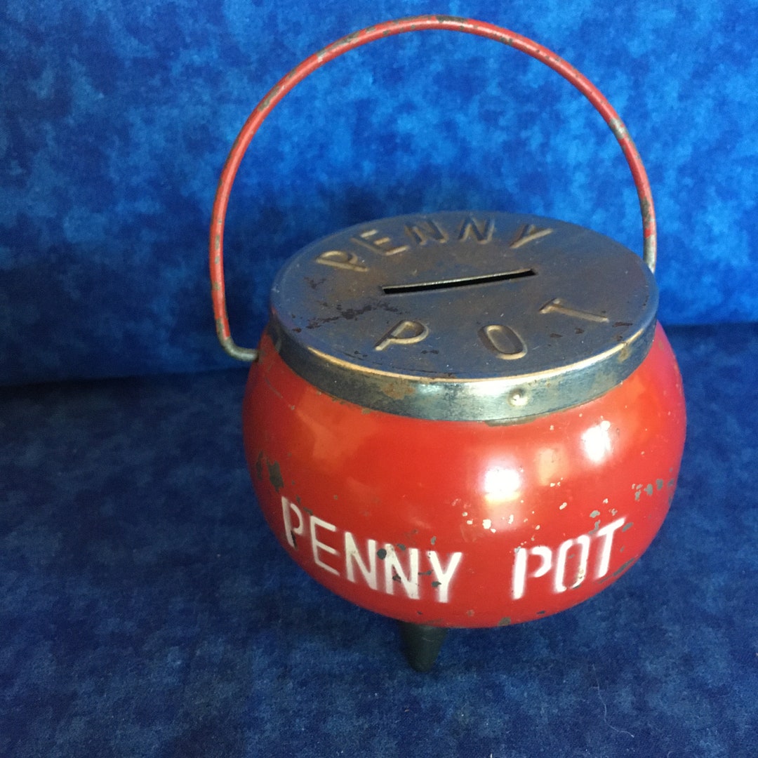 Vintage Penny Pot Bank - Etsy