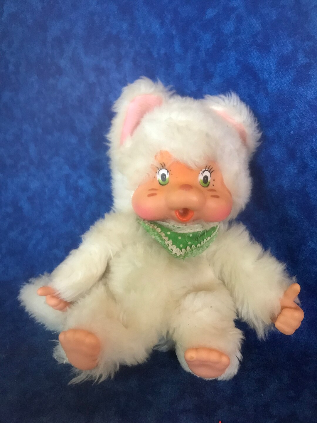 Vintage Monchhichi Thumb Sucking White Plush Cat - Etsy