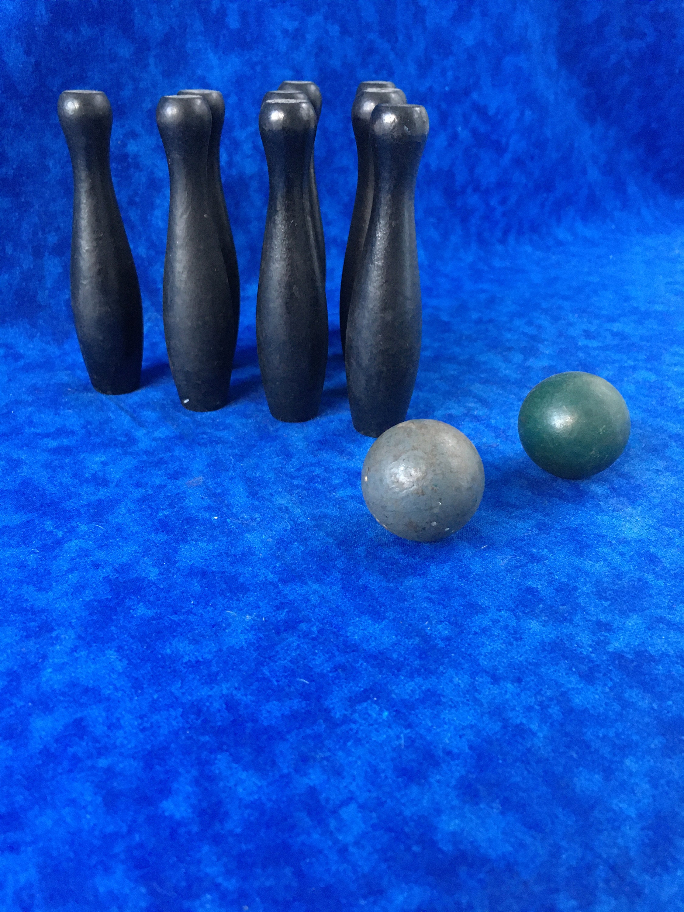 Vintage Set of Children's Game of 10 Pins and 2 Balls | Etsy