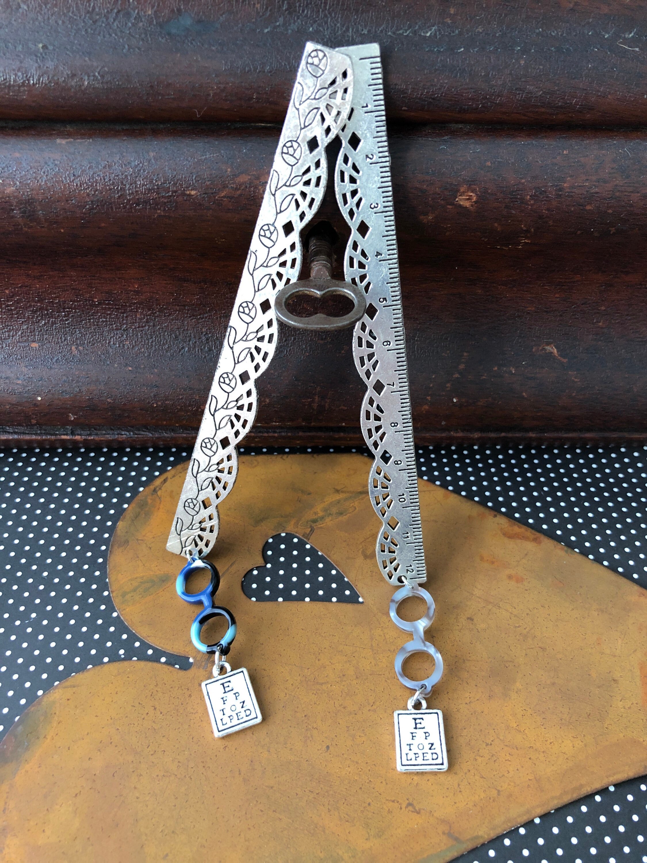 Eye Chart and Round Acetate Eyeglasses Lace Optician Pd Ruler - Etsy