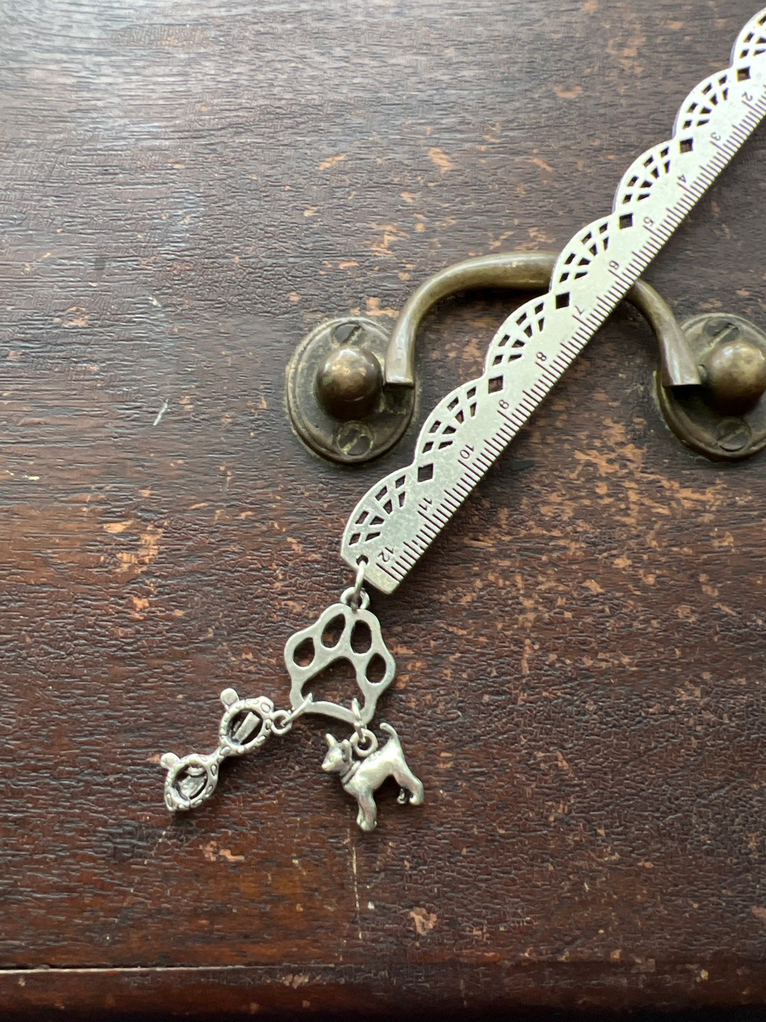 Silver Lace Rose Pd Ruler With Dog Paw, Glasses and Chihuahua Dog ...