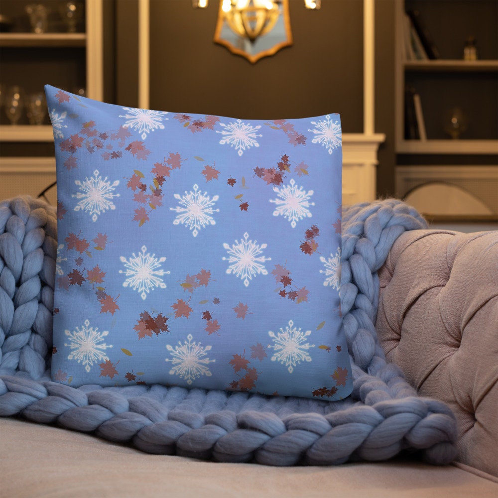 Frozen 2 Snowflake and Leaves Throw Pillow for Home - Etsy