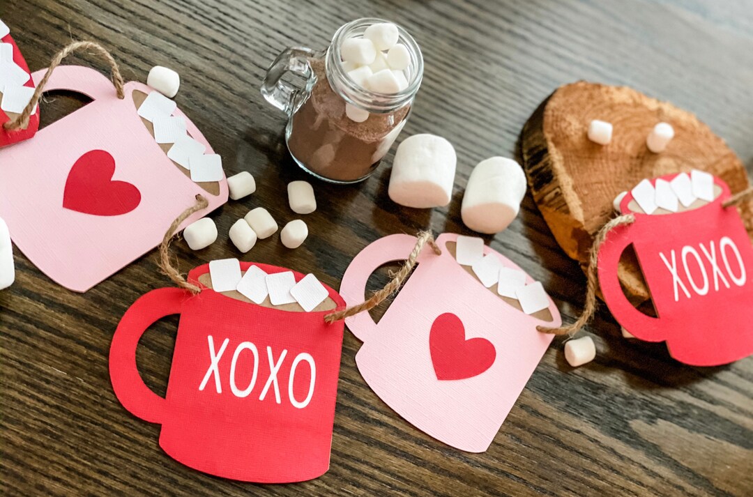 Mug Garland, Hot Cocoa Garland, Valentine Mug Garland, Coffee Garland ...