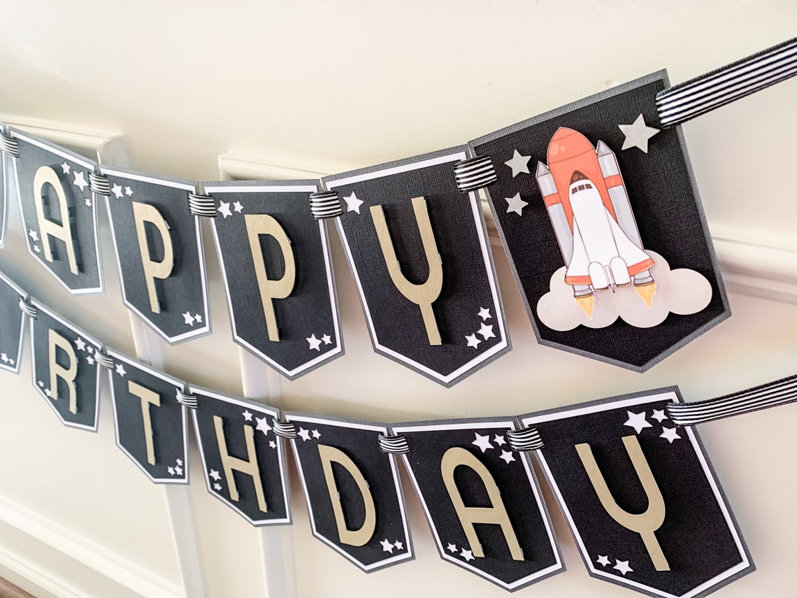 Space Banner Space Birthday Banner Space Shuttle Banner - Etsy