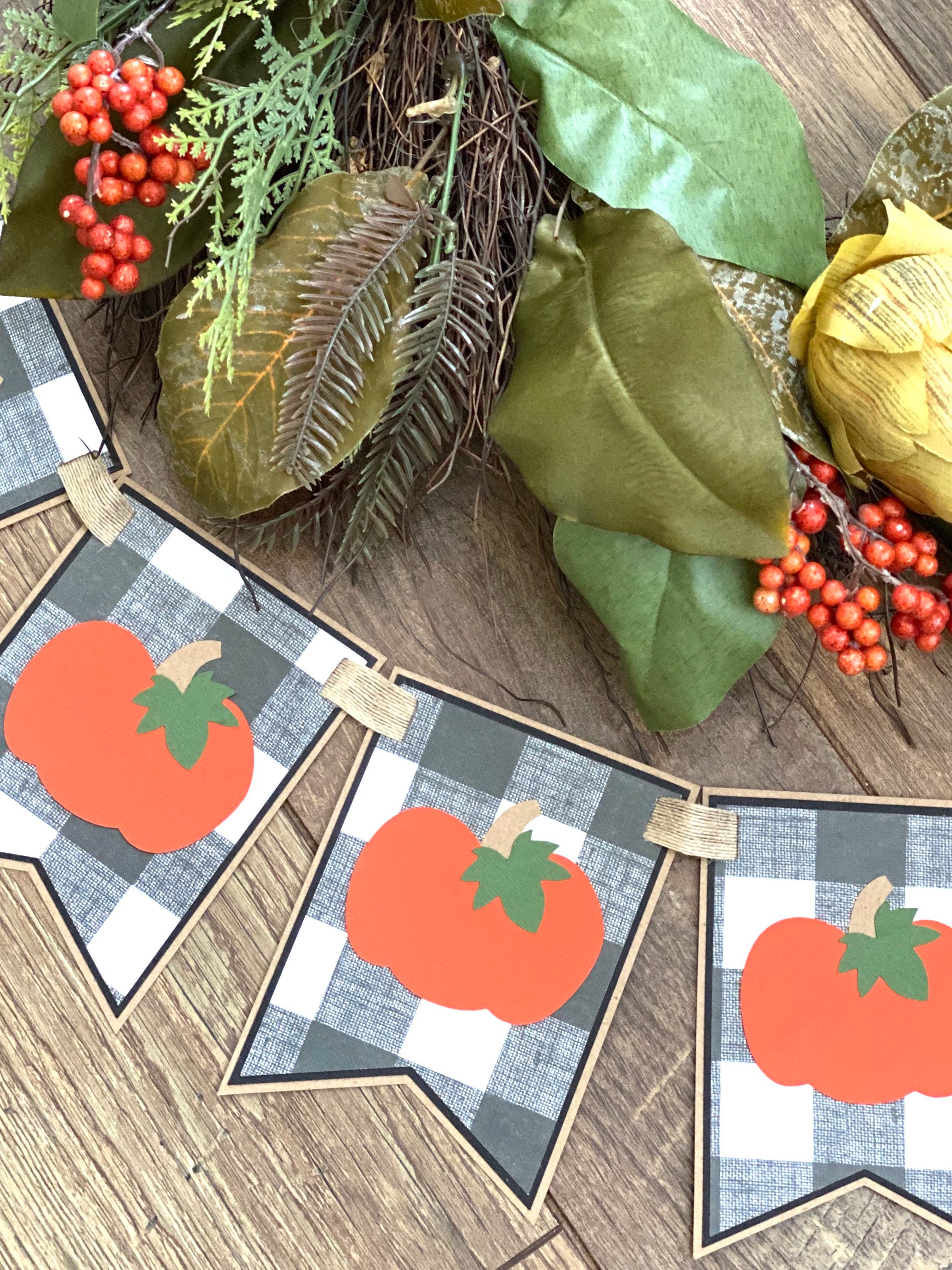 Buffalo Check Pumpkin Banner Fall Banner Buffalo Check | Etsy