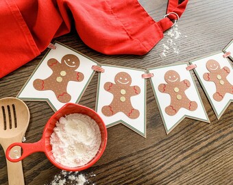 Gingerbread Banner Christmas Garland Decoration - Etsy