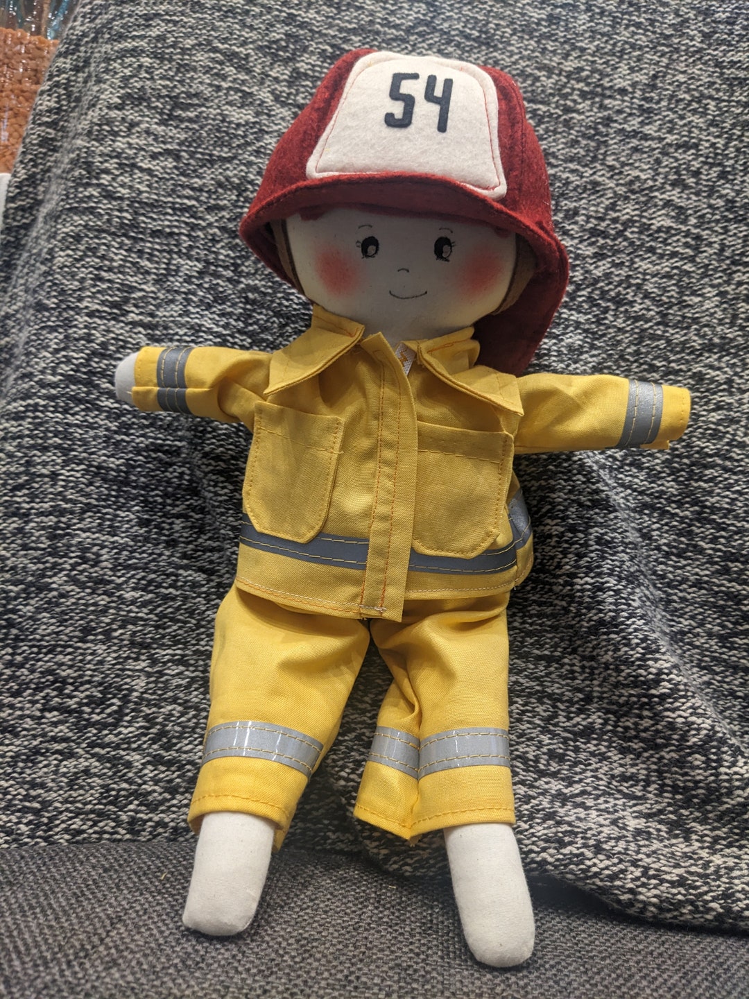 Firefighter Doll/firefighter Gift/first Responder Doll/fabric Doll/hero ...