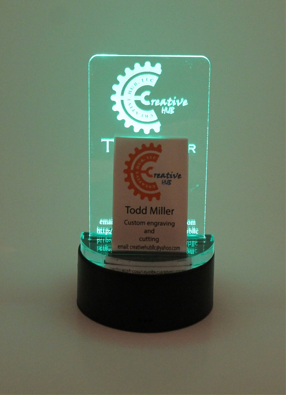 Business Card Holder LED Lit Business Card Personalized | Etsy