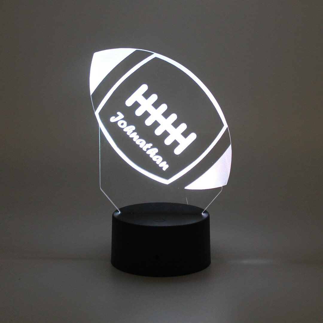 Personalized Football Night Light – Custom Engraved Athlete LED Light ...