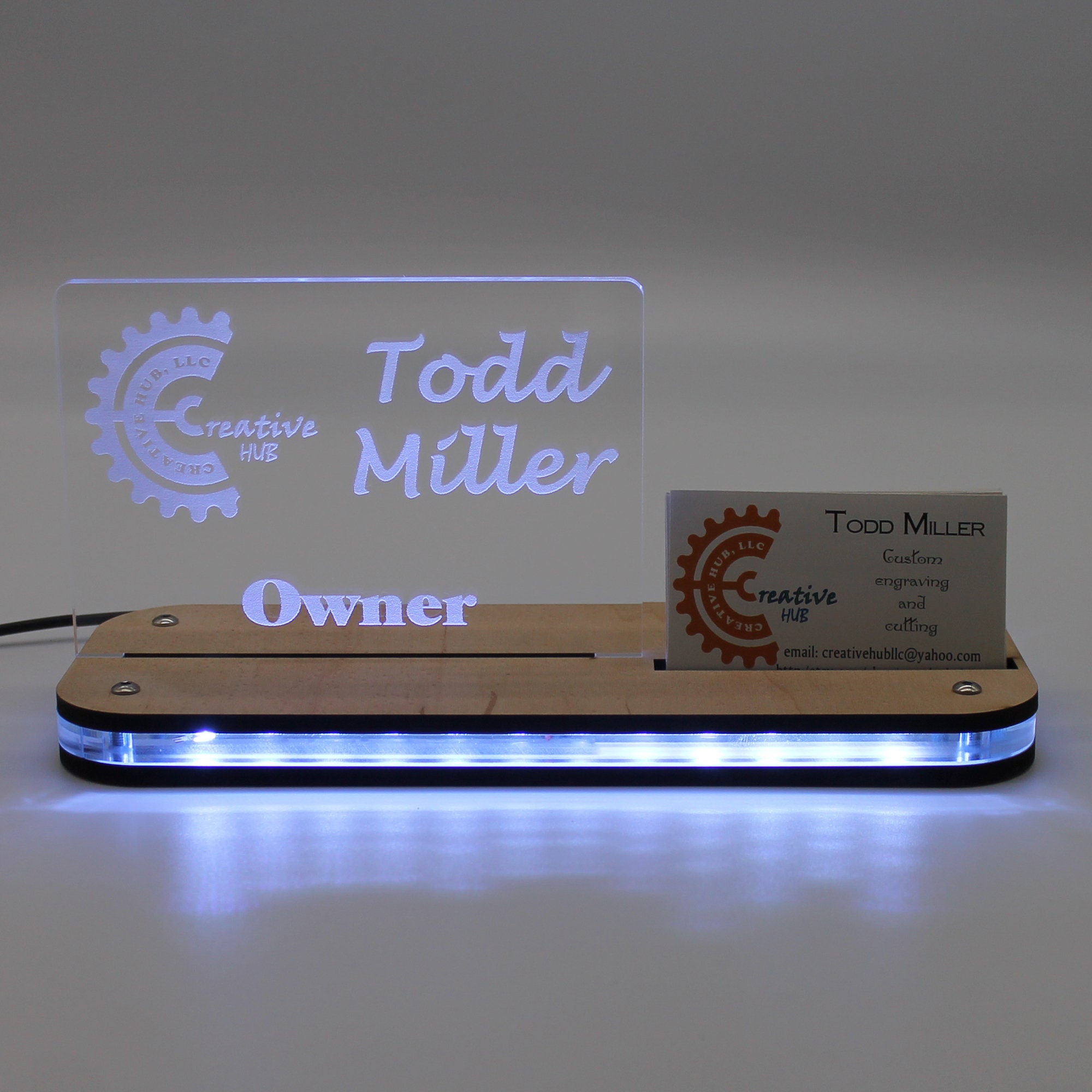 Business Card Display Business Card Holder Desk Light - Etsy India