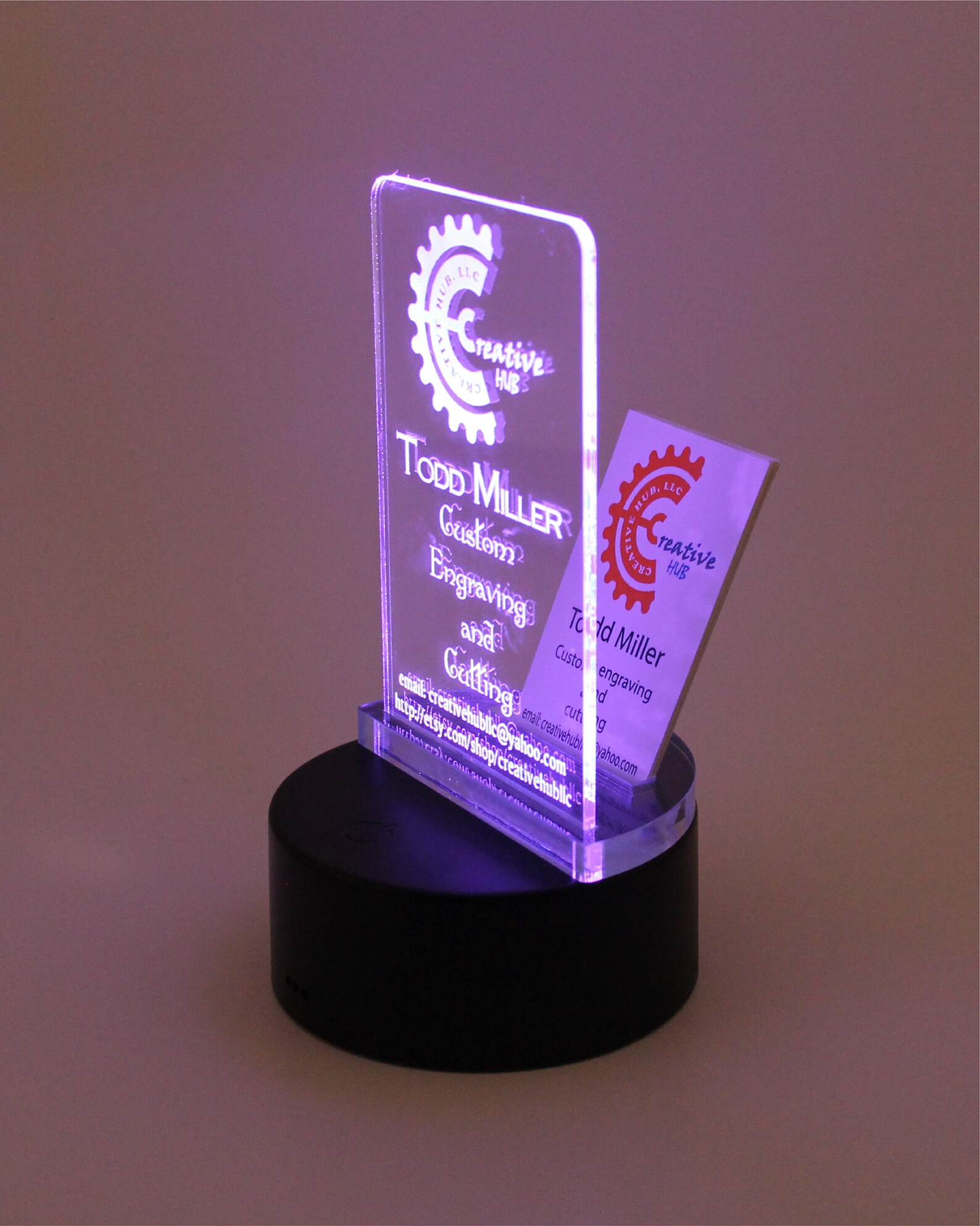 Business Card Holder LED Lit Business Card Personalized | Etsy