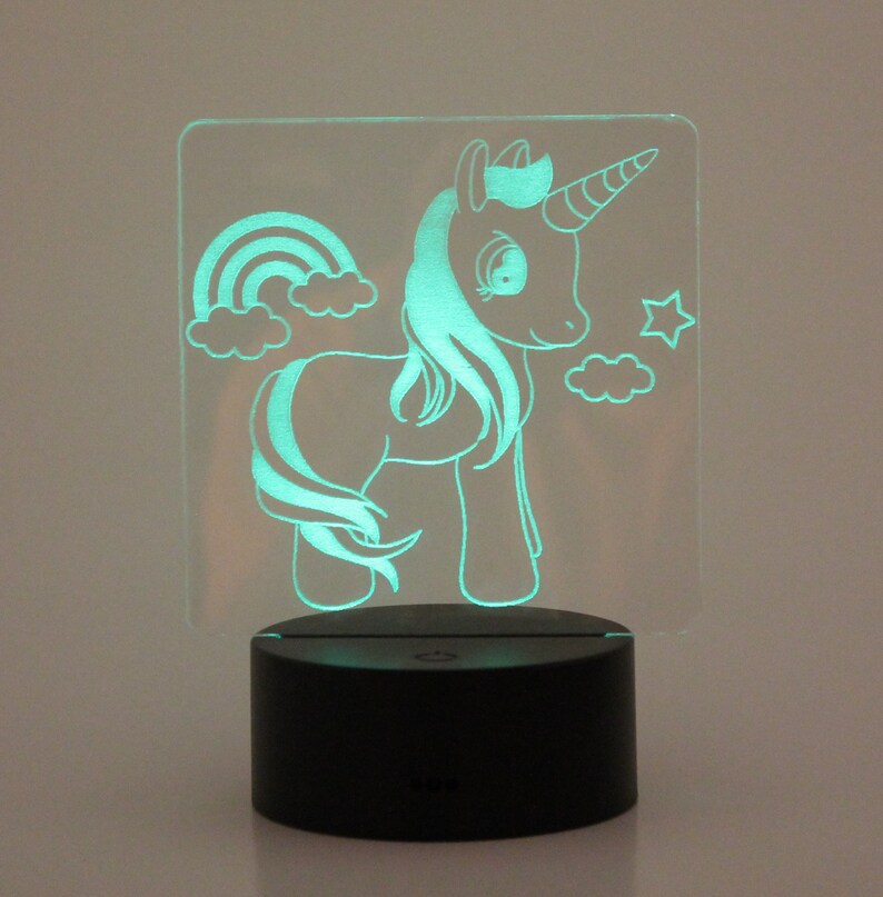 Unicorn LED Personalized Night Light Kid's Light - Etsy